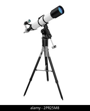 Telescope Isolated on White Background Stock Photo - Alamy