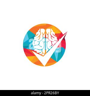 Brain check vector logo design. Brain and tick icon logo Stock Vector ...