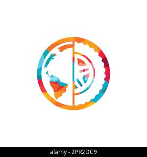 Tire world vector logo template. Vector wheel and planet logo ...