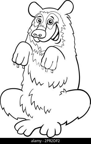 cartoon illustration of spectacled bear funny wild animal character ...