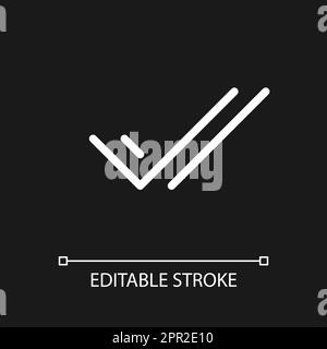 Double checkmark pixel perfect white linear ui icon for dark theme Stock Vector Image & Art - Alamy