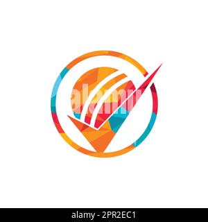 Check Cricket vector logo design. Cricket ball and tick icon logo Stock ...
