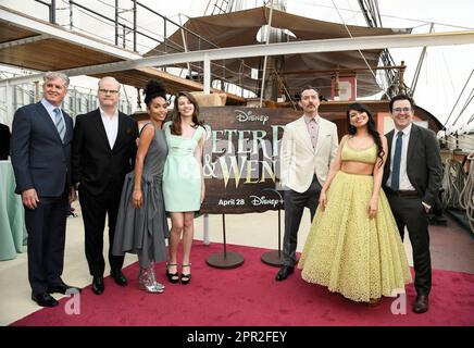 Jim Whitaker, left, Jim Gaffigan, Yara Shahidi, Ever Anderson, Alyssa ...