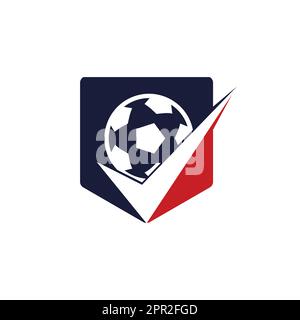 Check soccer vector logo design. Soccer ball and tick icon logo Stock ...