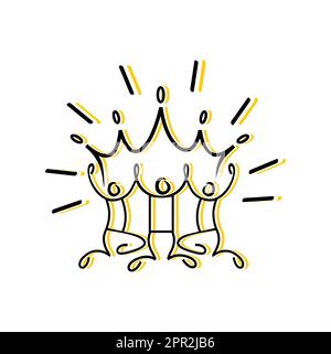 Stickman Figure and Crown Logo Sign Stock Vector Image & Art - Alamy