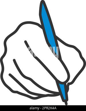 signing contract line icon, outline symbol, vector illustration ...