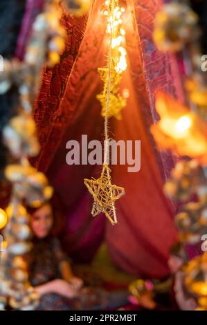 Fortune-teller magically decorated tent with star close-up Stock Photo ...