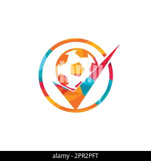 Check soccer vector logo design. Soccer ball and tick icon logo Stock ...