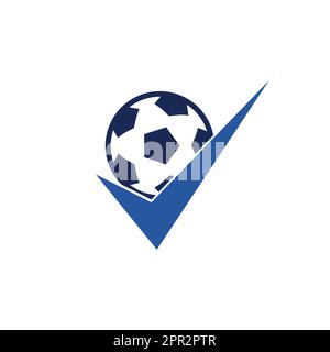 Check soccer vector logo design. Soccer ball and tick icon logo Stock ...