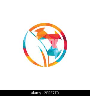 Soccer and leaf vector logo design. Unique football and organic ...