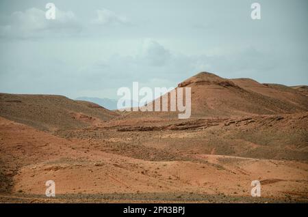 Desert landscapes in Morocco, desolate lands with paths that lead to ...