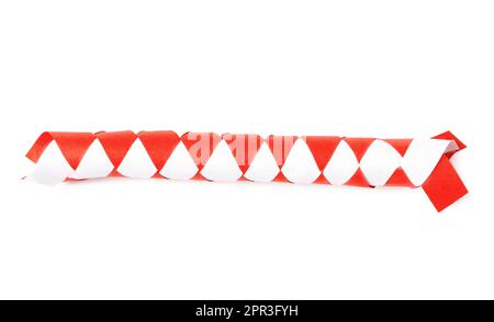 Chinese finger trap isolated on white, top view Stock Photo - Alamy