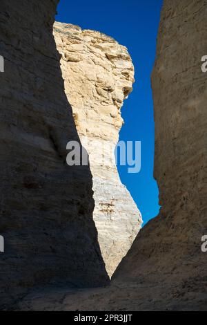 Monument Rocks, Large Chalk Formations in Kansas Stock Photo - Alamy