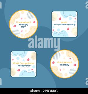 World Occupational Therapy Day Label Template Hand Drawn Cartoon Flat ...