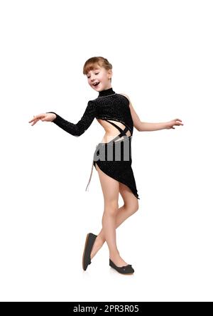 girl dancing chachacha isolated on white background Stock Photo - Alamy