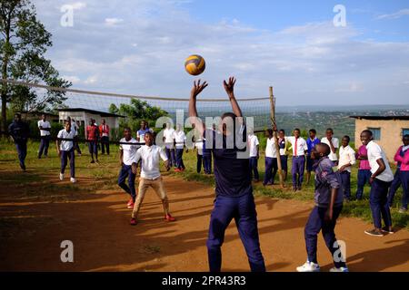 School volleyball rural Rwanda Stock Photo - Alamy