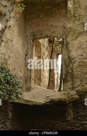 Abandoned medieval stone window surrounds Stock Photo - Alamy