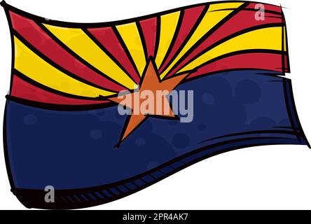 Painted Arizona flag waving in wind Stock Vector Image & Art - Alamy