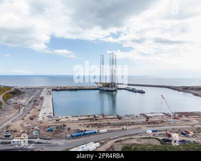 An aerial view of the Aberdeen South Harbour Development project in ...