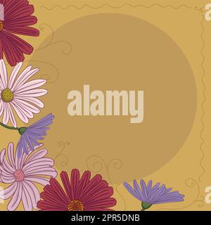Modern abstract gerbera daisy flower seamless pattern background ...