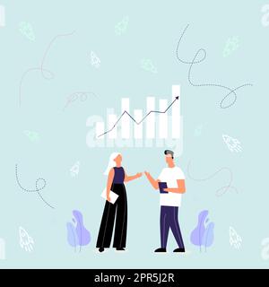 Illustration Of Partners Sharing New Wonderful Ideas For Skill ...
