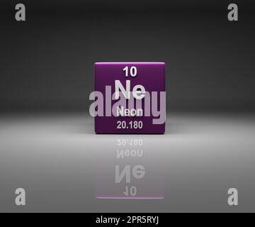 Icon of the element neon of the periodic table with representation of ...