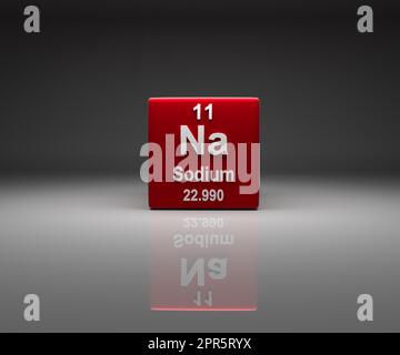 Sodium Na chemical element. Sodium Sign with atomic number. Chemical 11 ...