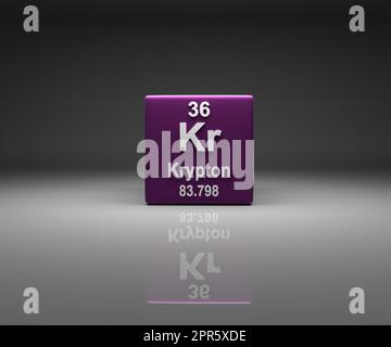 Krypton Kr chemical element. 3D rendering isolated on white background ...
