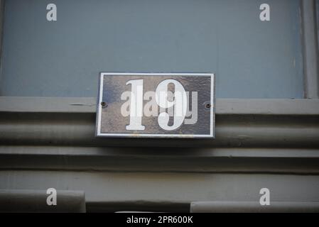 house number 19 Stock Photo - Alamy