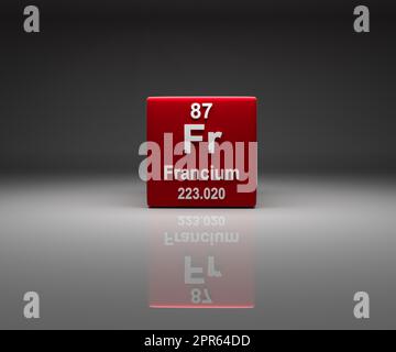 Francium chemical element. Sign with atomic number and atomic weight ...