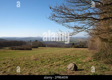 Landscape of Eifel mountains close to the Moselle river, Germany Stock ...