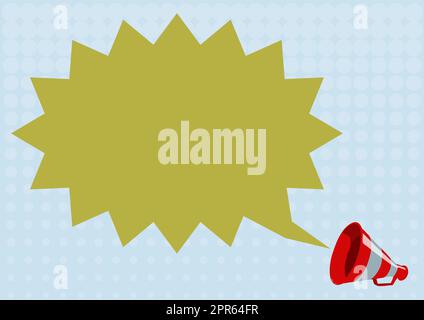 Illustration Of A Spiky Chat Cloud Announced By A Megaphone. Bullhorn ...