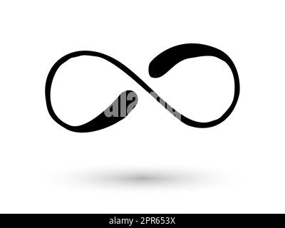 Infinity symbol hand drawn with ink brush. Thin line scribble icon ...