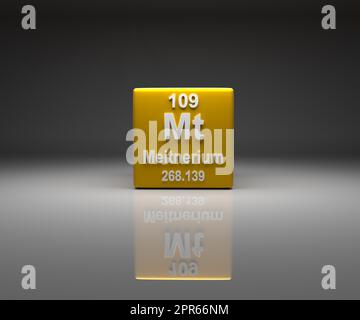 Meitnerium chemical element, Sign with atomic number and atomic weight ...