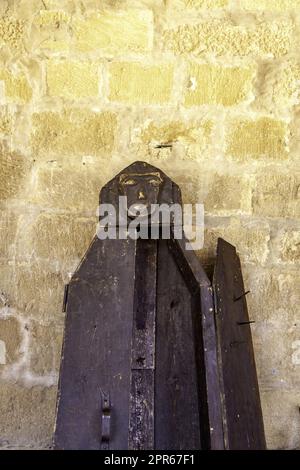 Medieval torture instruments / wooden torture rack in the Château de ...