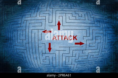 Attack maze concept Stock Photo - Alamy
