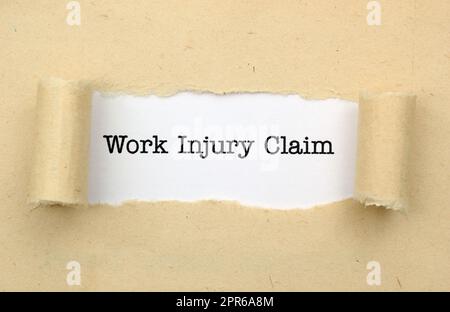 Work injury claim Stock Photo - Alamy