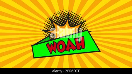 Comic zoom inscription WOAH on a colored background - Vector Stock ...