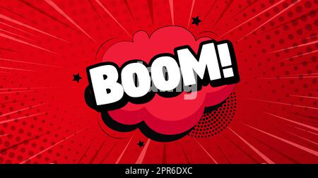 Comic lettering BOOM on white background - Vector illustration Stock ...