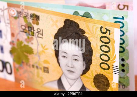 South Korean won a business background Stock Photo - Alamy