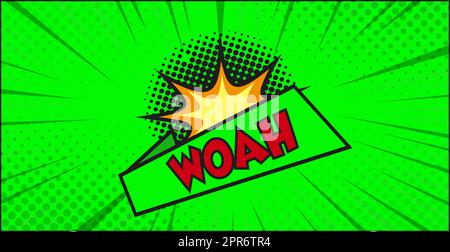Comic lettering WOAH on white background - Vector illustration Stock ...