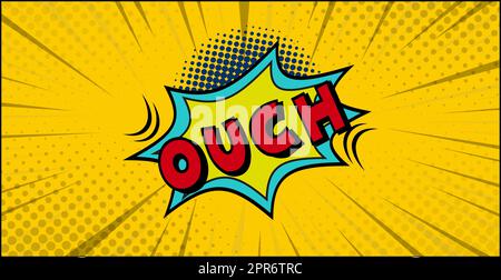Comic lettering OUCH on white background - Vector illustration Stock ...