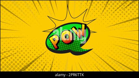 Comic lettering POW on white background - Vector Stock Photo - Alamy