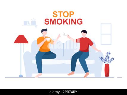 Stop Smoking or No Cigarettes for Fight Against Unhealthy Smoker Habit ...