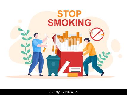 Stop Smoking or No Cigarettes for Fight Against Unhealthy Smoker Habit ...