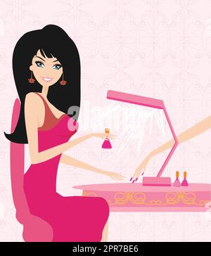 Lady doing manicure in beauty salon Stock Photo - Alamy