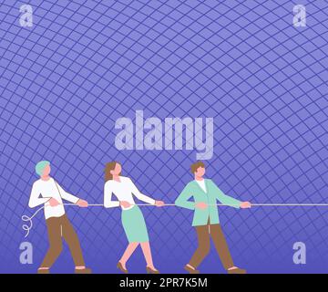 Three People activity and creativity together in round logo design ...