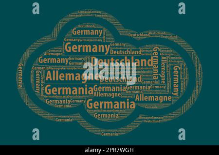 The Words 'Deutschland, Germany, Allemagne, Germania' as Word Art, Word ...