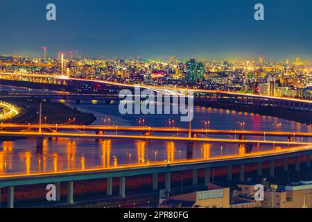 Metropolitan Expressway Central Loop Line and Tokyo Town Stock Photo ...