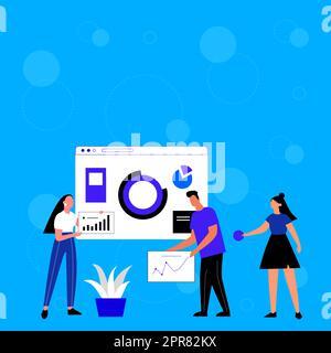 Illustration Of Employee Helping Together Sharing New Wonderful Ideas ...